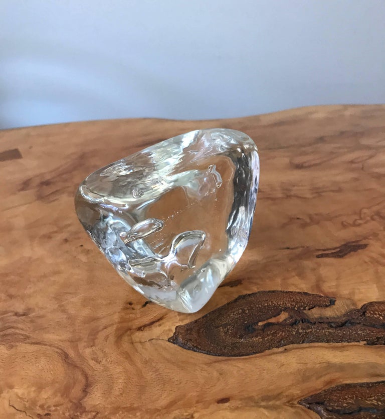 Murano Clear Glass Paperweight with Bubble Inclusions at 1stDibs ...