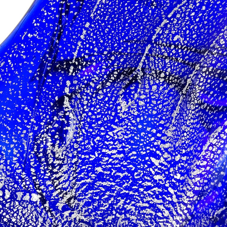 Murano Cobalt Blue Silver Flecks Vintage Italian Art Glass Decorative ...