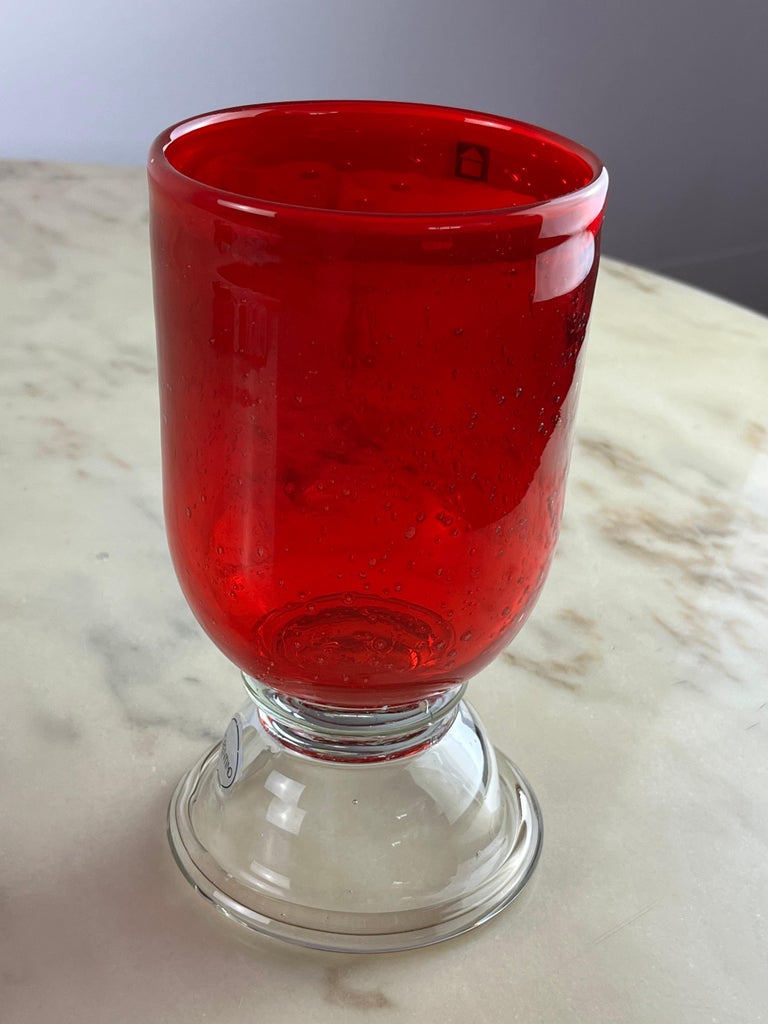 Murano Colored Glass Cup, Italy, 1980 For Sale at 1stDibs