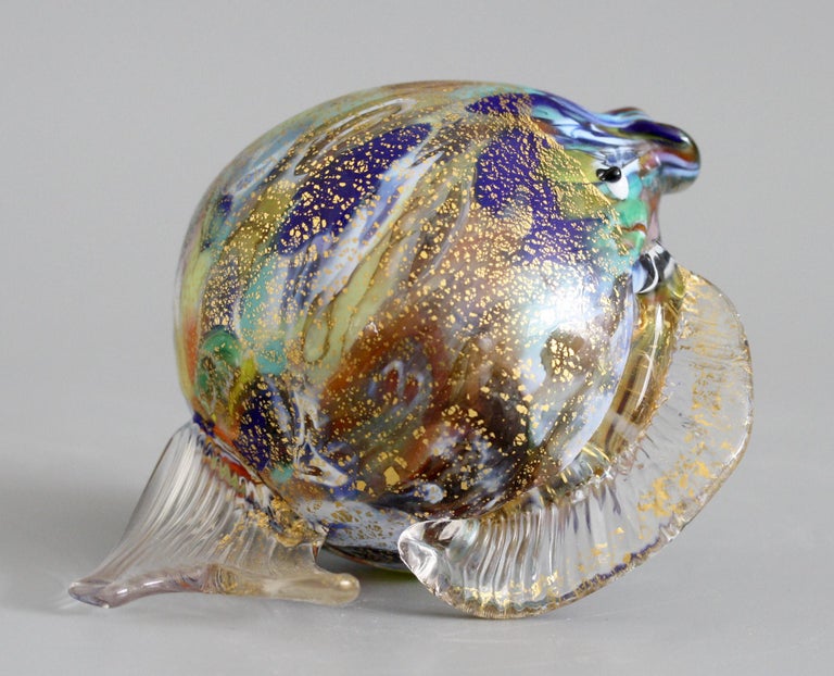 Murano Colored Gold Aventurine Hollow Blown Glass Puffer Fish at ...