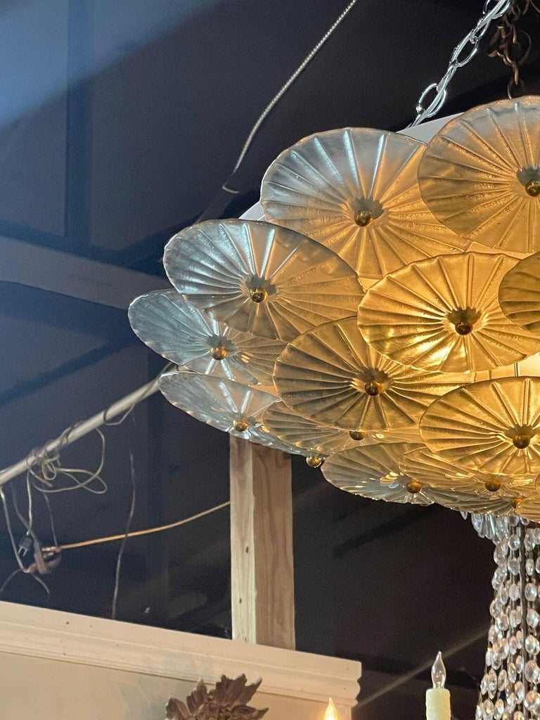 Murano Disc Flush Mount Chandelier For Sale at 1stDibs
