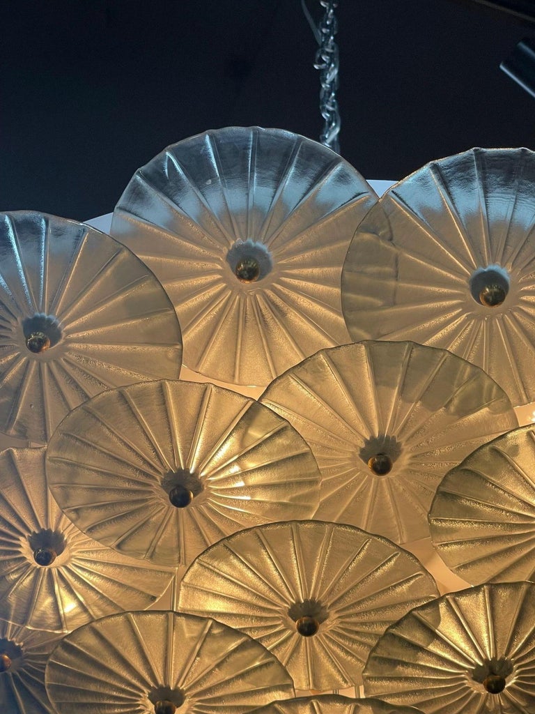 Murano Disc Flush Mount Chandelier For Sale at 1stDibs