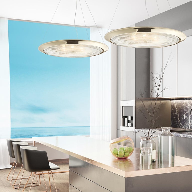 Murano Disk 6-Light Chandelier For Sale at 1stDibs