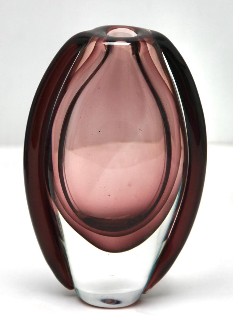 Murano Drop Vases Whit a Thick Sommerso 'Clear Glass Casing' For Sale ...