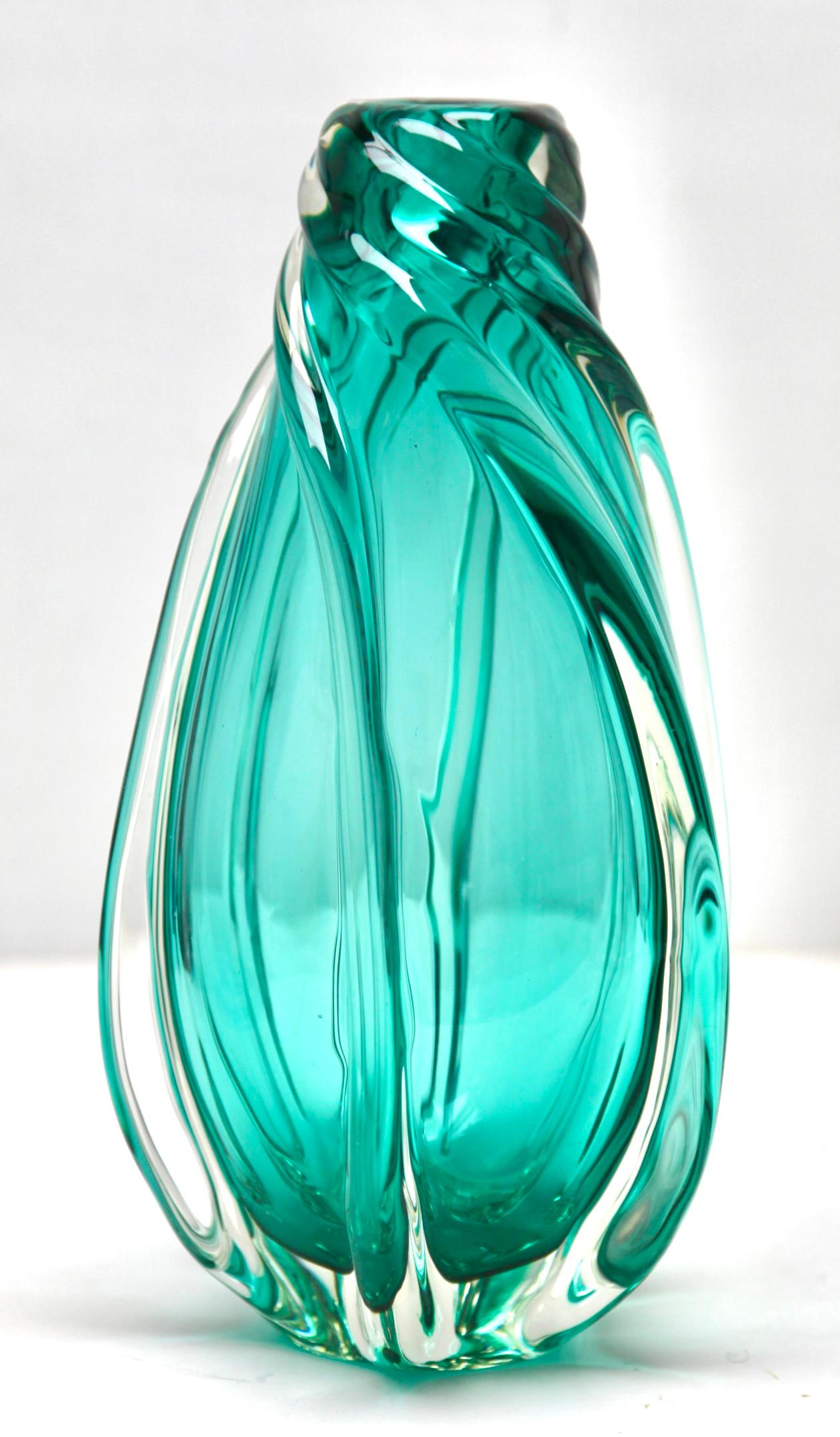 Murano Drop Vases Whit a Thick Sommerso 'Clear Glass Casing' For Sale ...