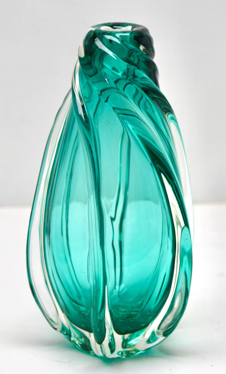 Murano Drop Vases Whit a Thick Sommerso 'Clear Glass Casing' For Sale ...