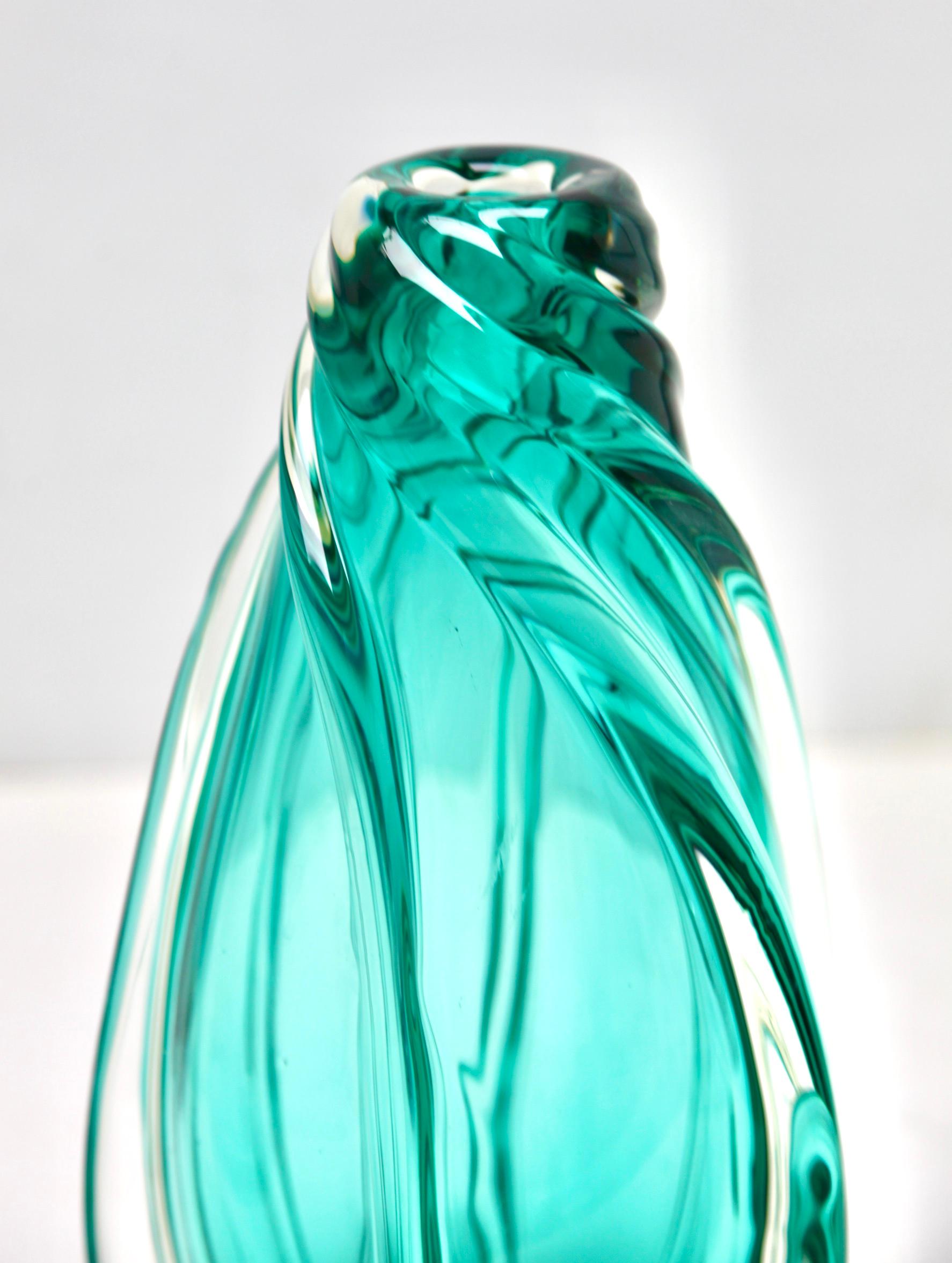 Murano Drop Vases Whit a Thick Sommerso 'Clear Glass Casing' For Sale ...