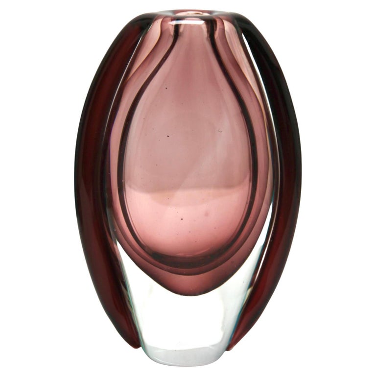 Murano Drop Vases Whit a Thick Sommerso 'Clear Glass Casing' For Sale ...