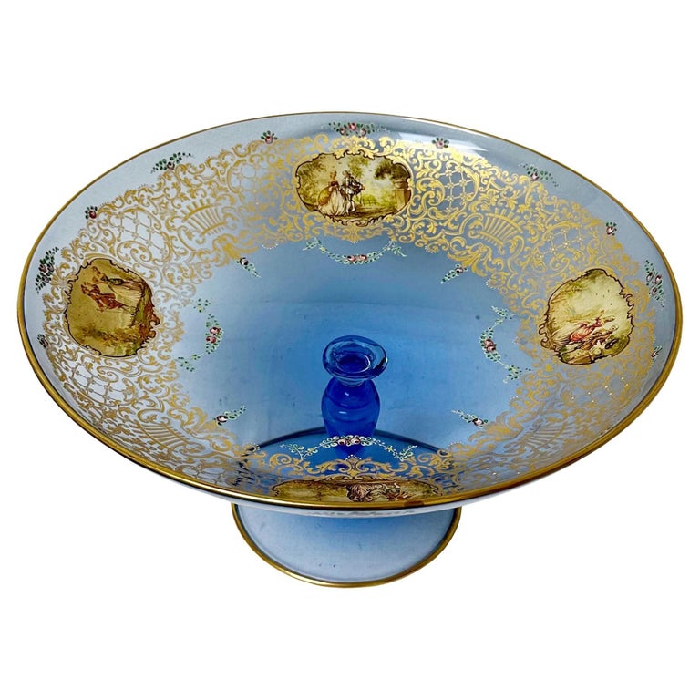 Murano Footed Fruit Bowl For Sale at 1stDibs