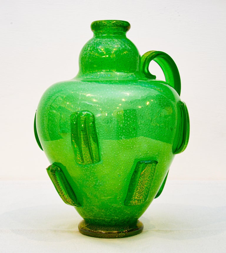Murano Glass "Amphora" Pulegoso Vase by Napoleone Martinuzzi for Venini ...