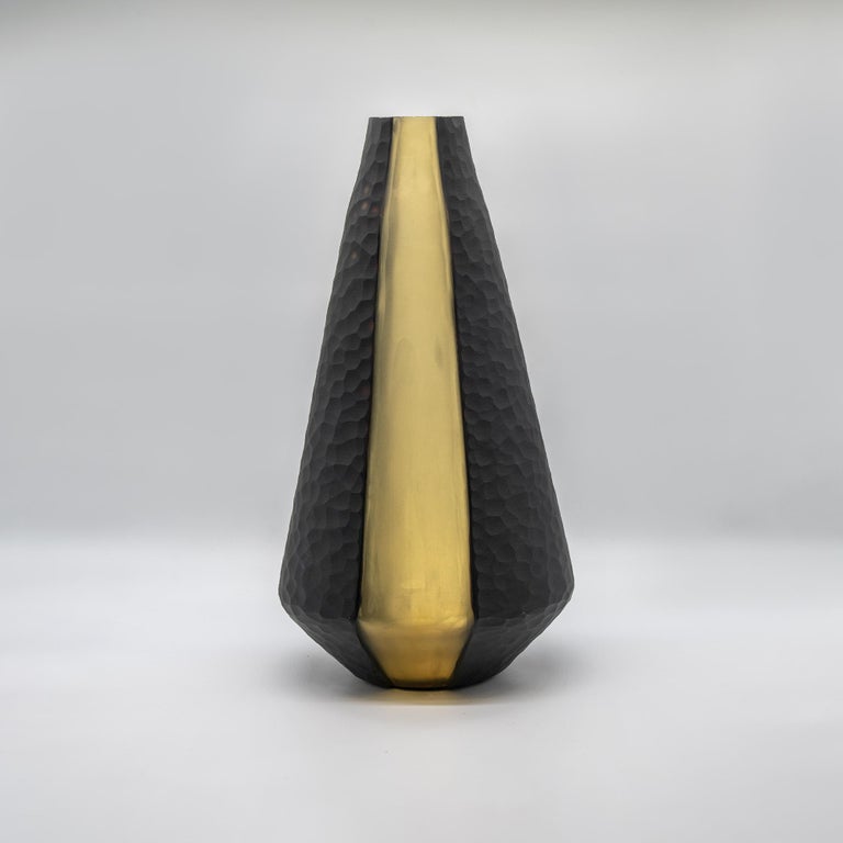 Murano Glass Black Vase, Made in Italy, 2000 circa, Handmade Mouth Blow ...