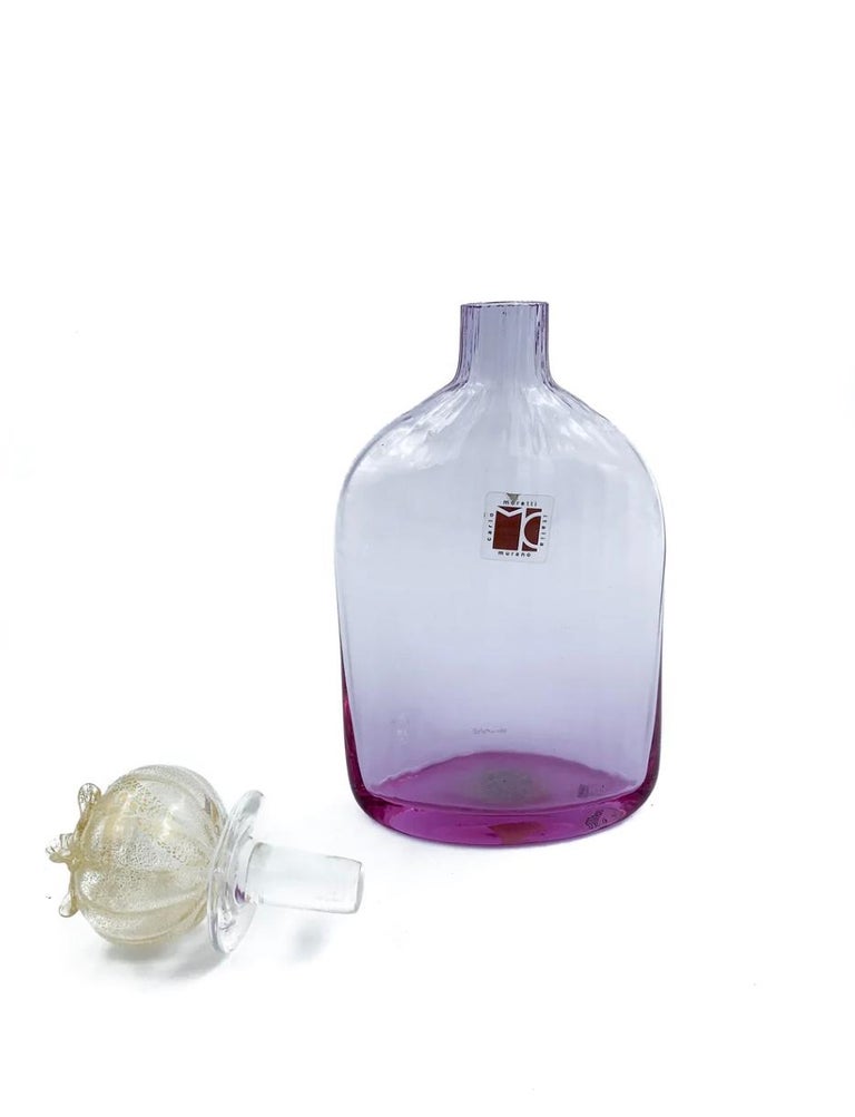 Murano Glass Bottle Signed by Carlo Moretti from the 1970s For Sale at ...