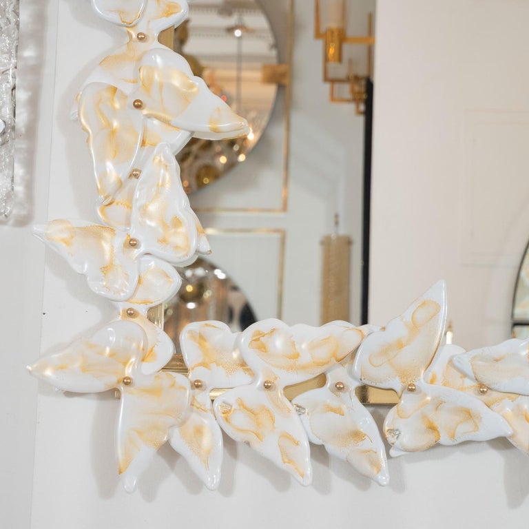Murano Glass Butterfly Surround Mirror For Sale at 1stDibs