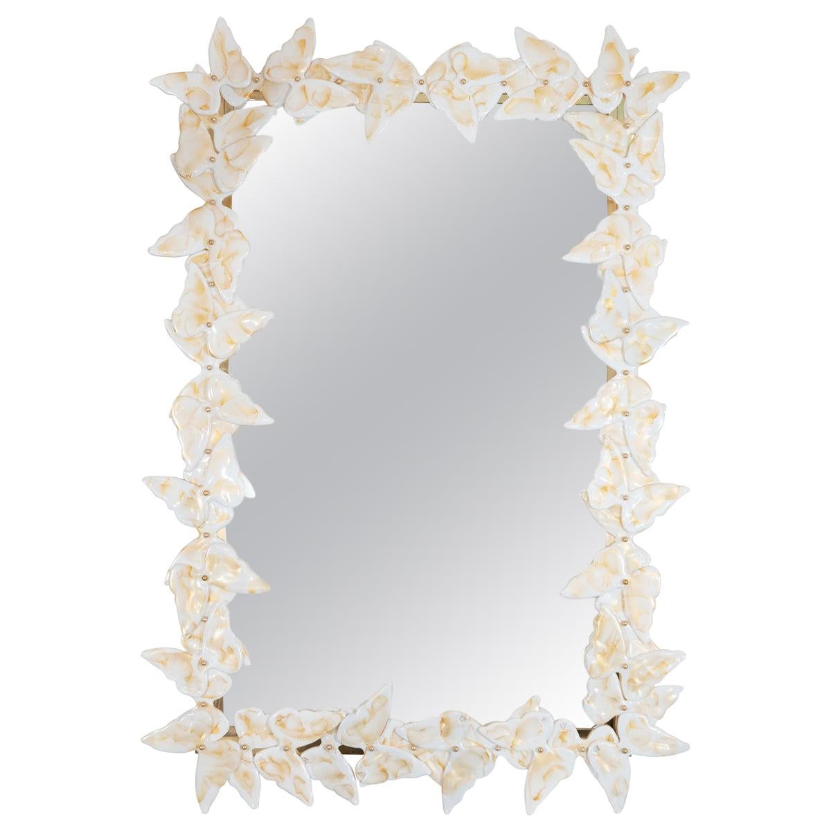 Murano Glass Butterfly Surround Mirror For Sale at 1stDibs
