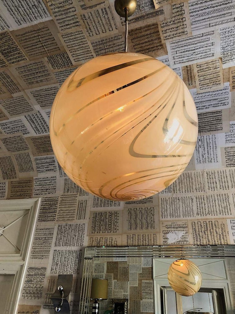 Murano Glass Ceeling Globe Light by Venini at 1stDibs