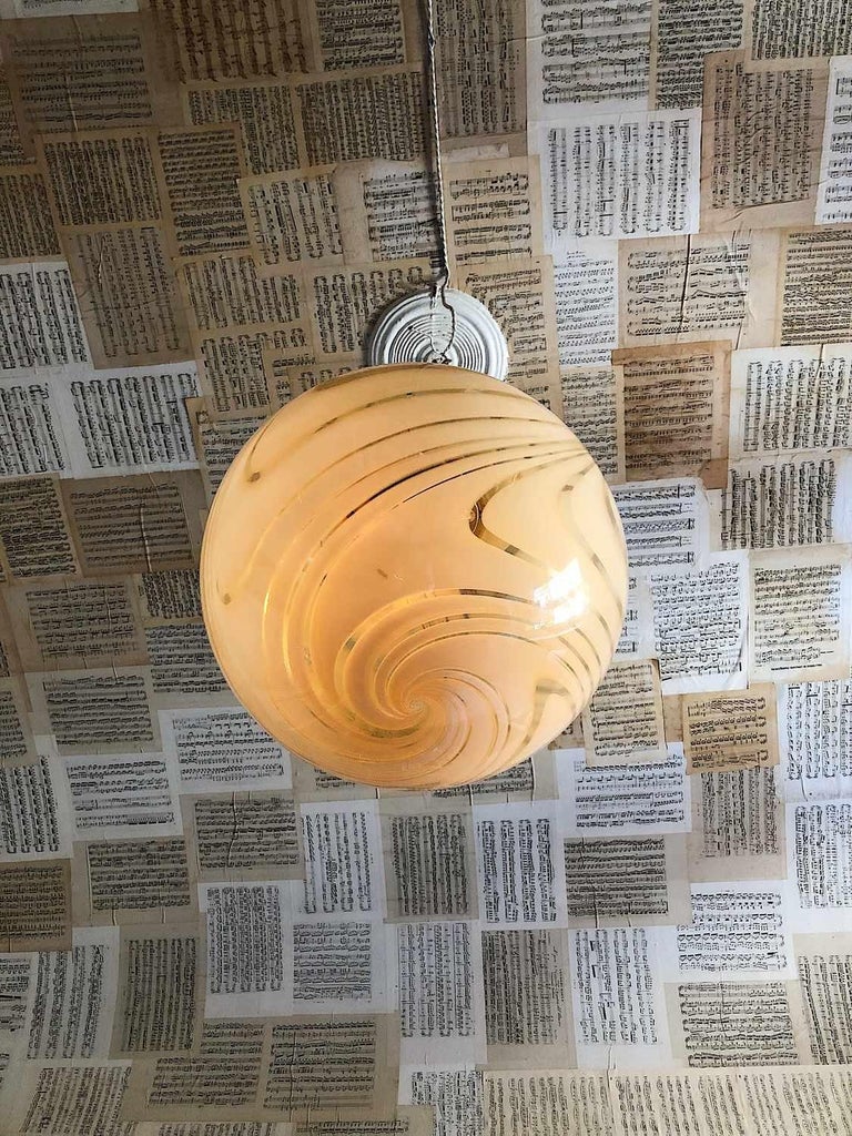 Murano Glass Ceeling Globe Light by Venini at 1stDibs
