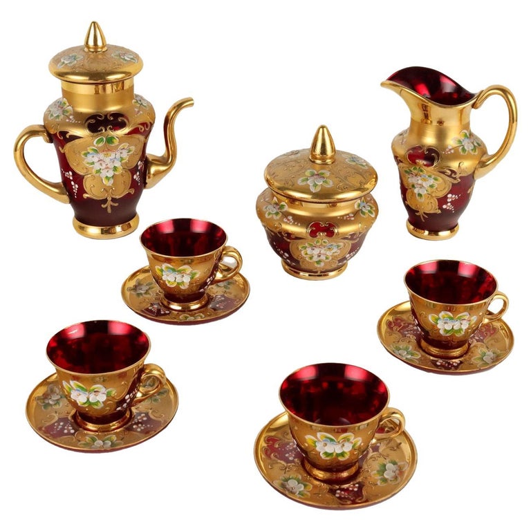 Murano Glass Coffee Service, 20th Century For Sale at 1stDibs