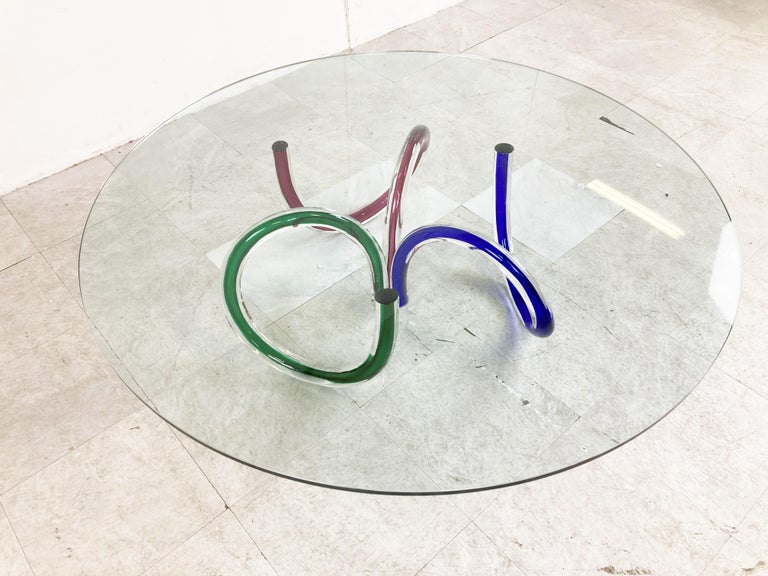 Murano Glass Coffee Table by Maurice Barilone, 1980s For Sale at 1stDibs