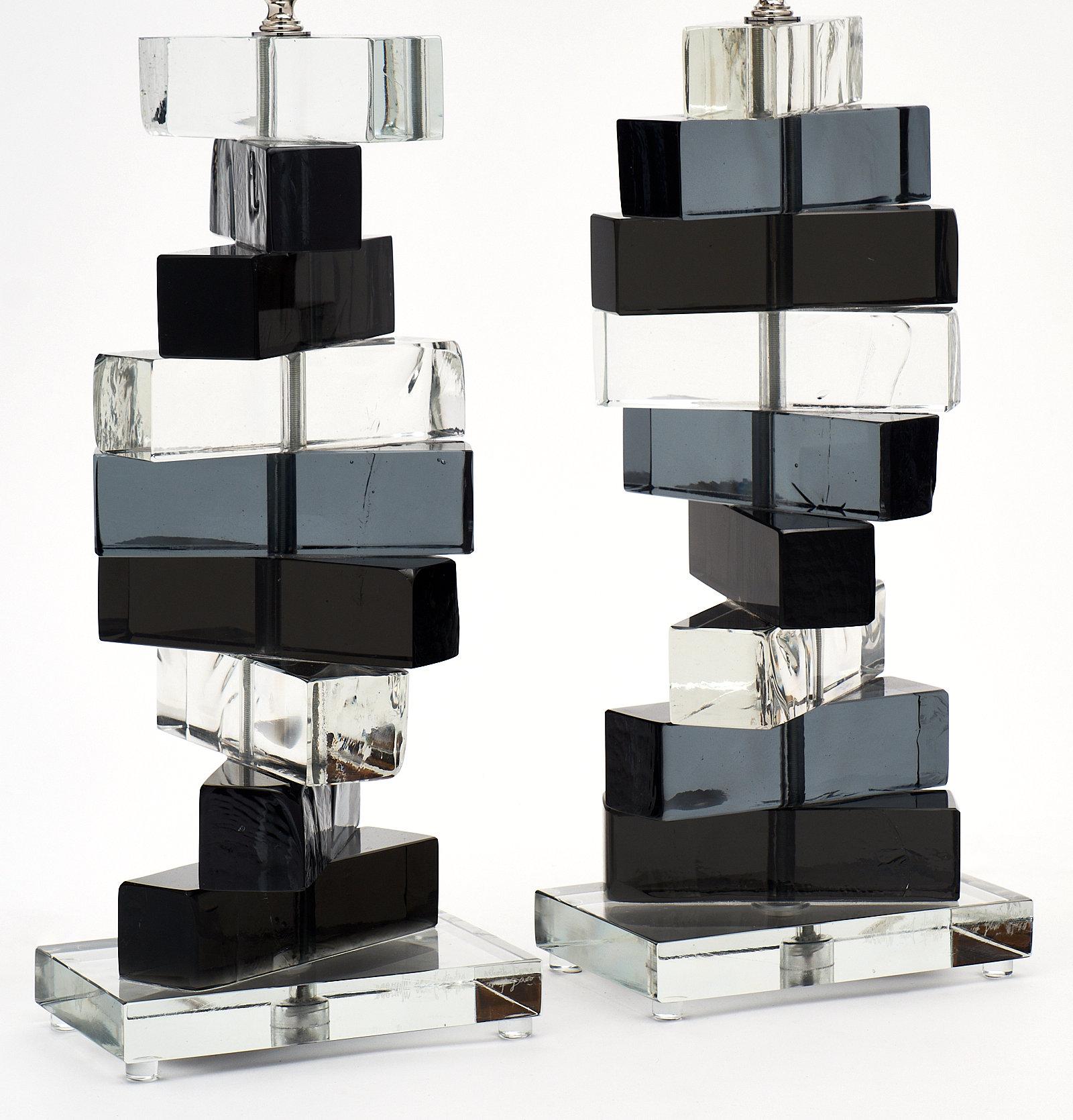 Murano Glass Cubist Lamps at 1stDibs
