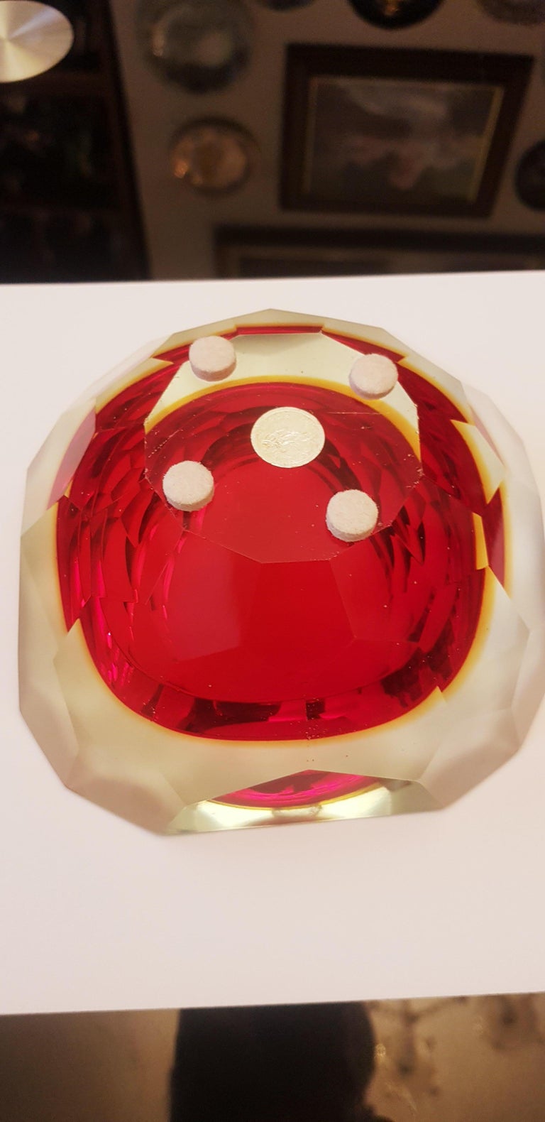 Middle of century murano glass large brilliant faceted geode For Sale ...