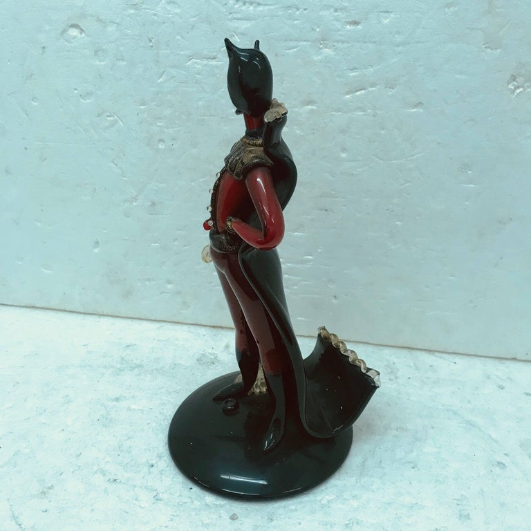 1960s Red and Black Murano Glass Faust Sculpture by A.Ve.M, Italy For ...