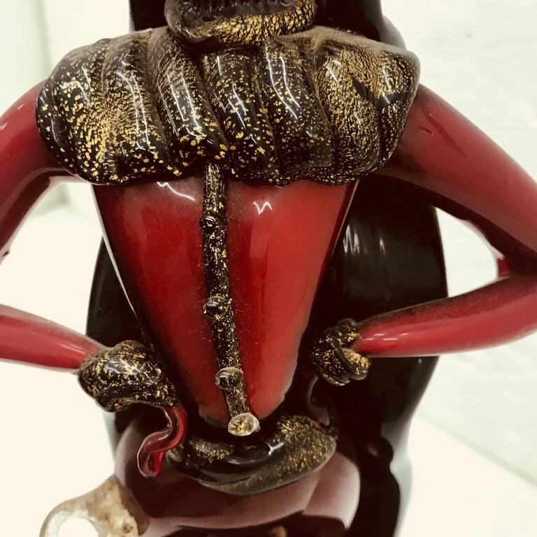 1960s Red and Black Murano Glass Faust Sculpture by A.Ve.M, Italy For ...