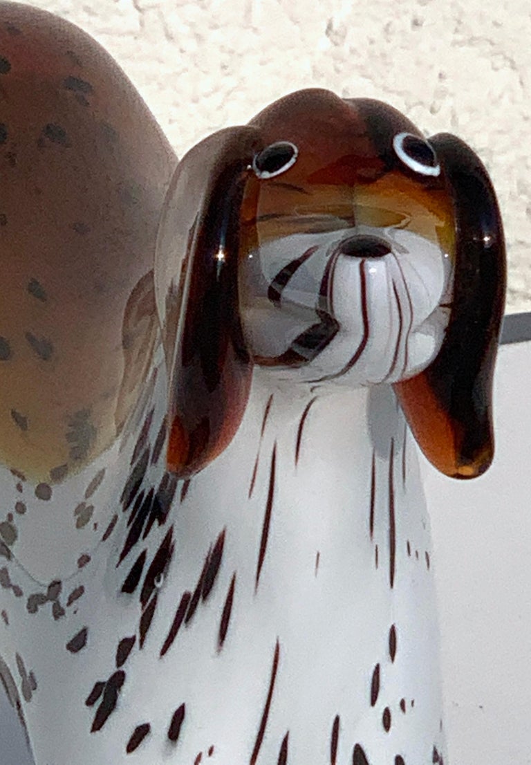 Murano Glass Figure of Spotted Dog For Sale at 1stDibs