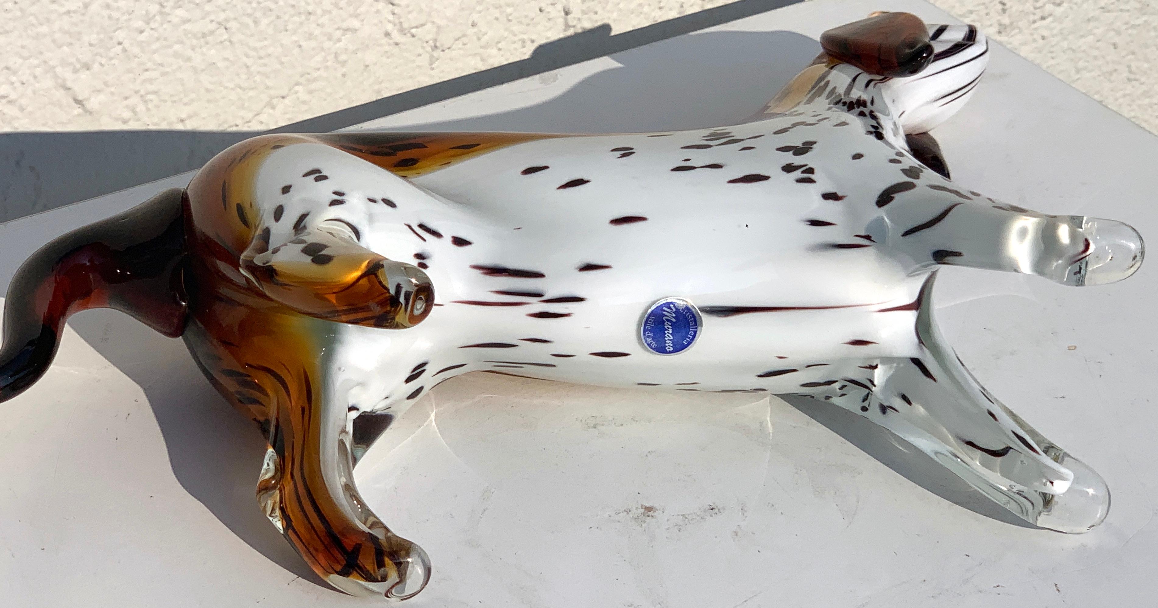Murano Glass Figure of Spotted Dog For Sale at 1stDibs