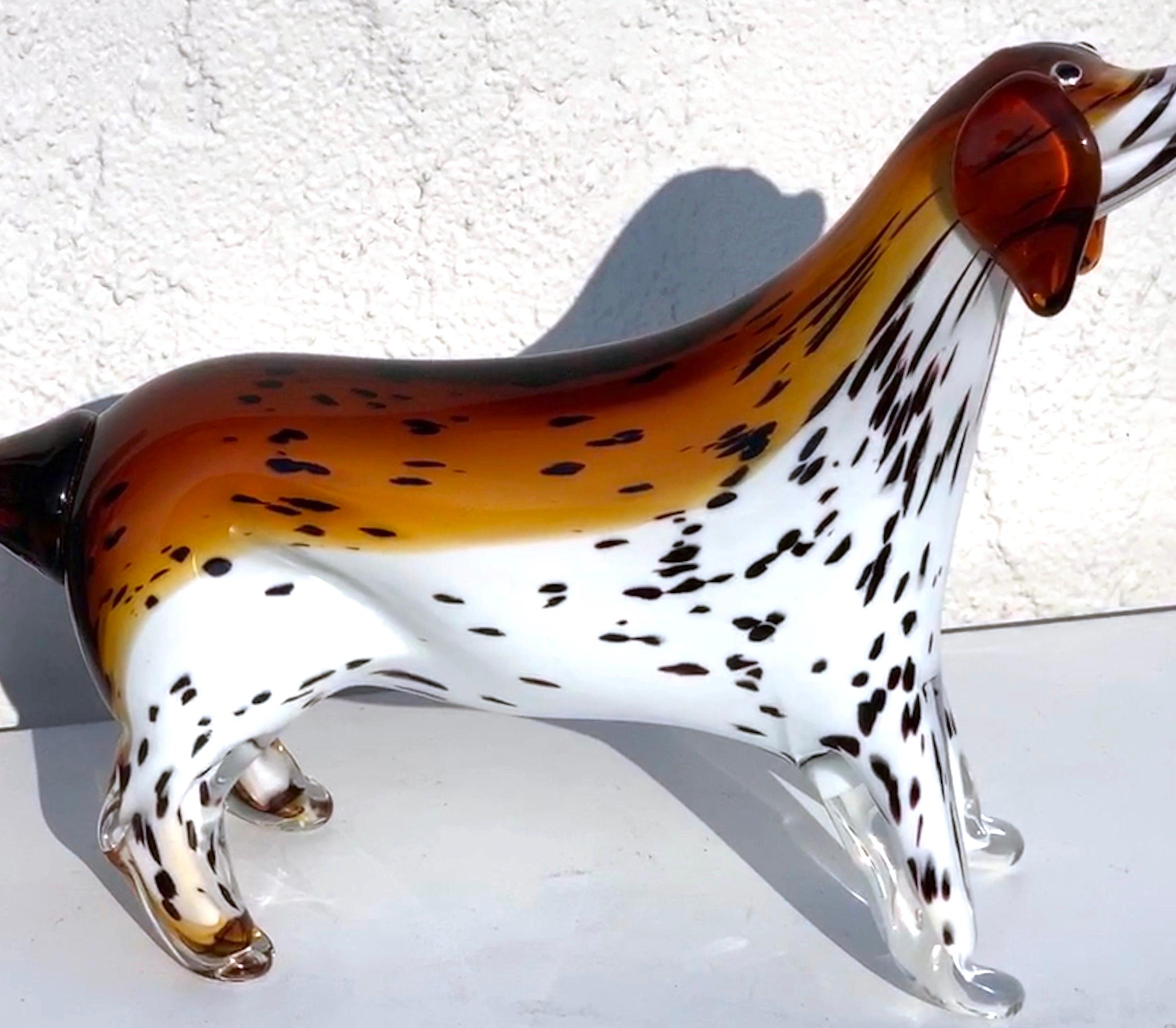 Murano Glass Figure of Spotted Dog For Sale at 1stDibs