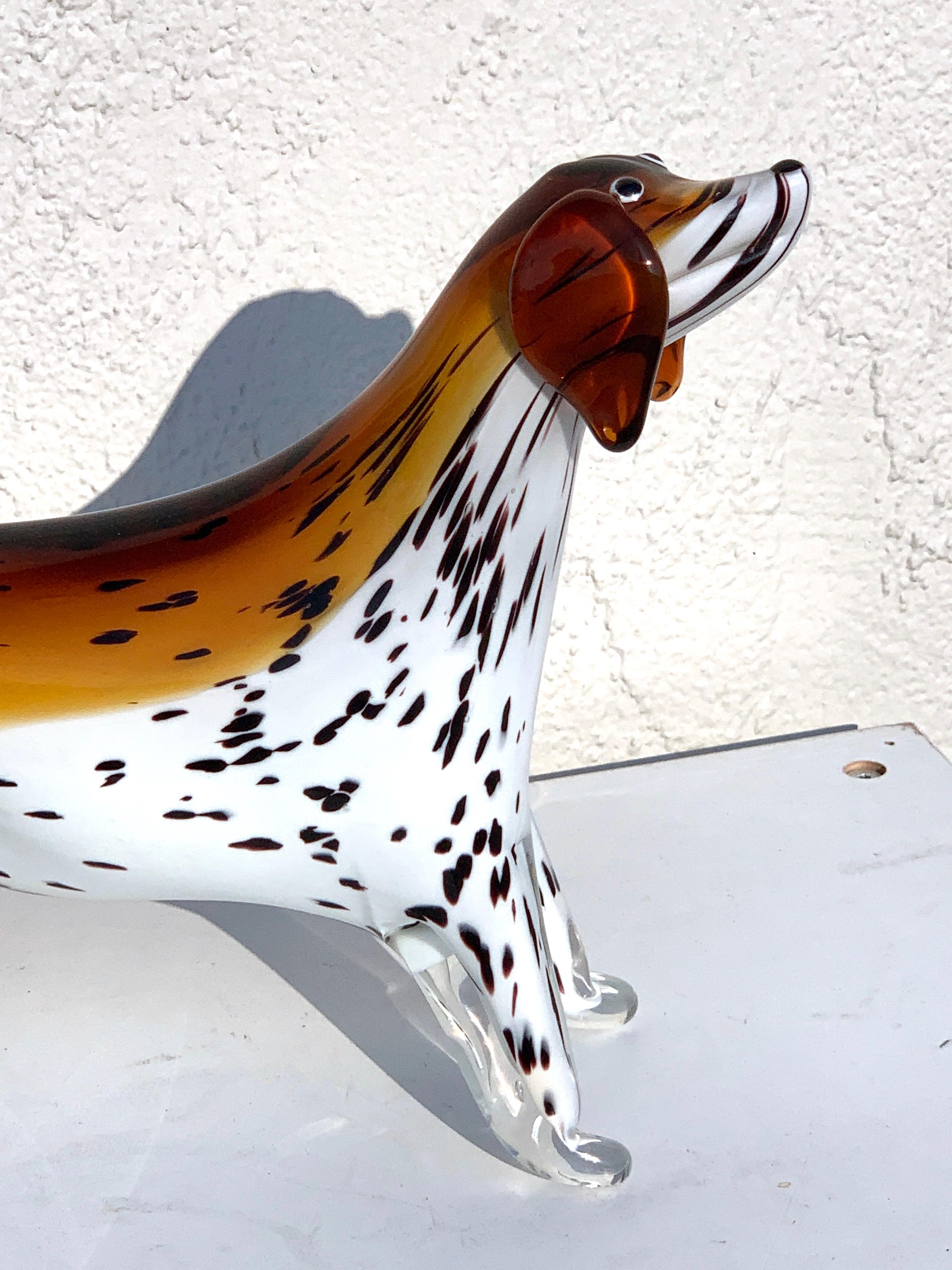 Murano Glass Figure of Spotted Dog For Sale at 1stDibs
