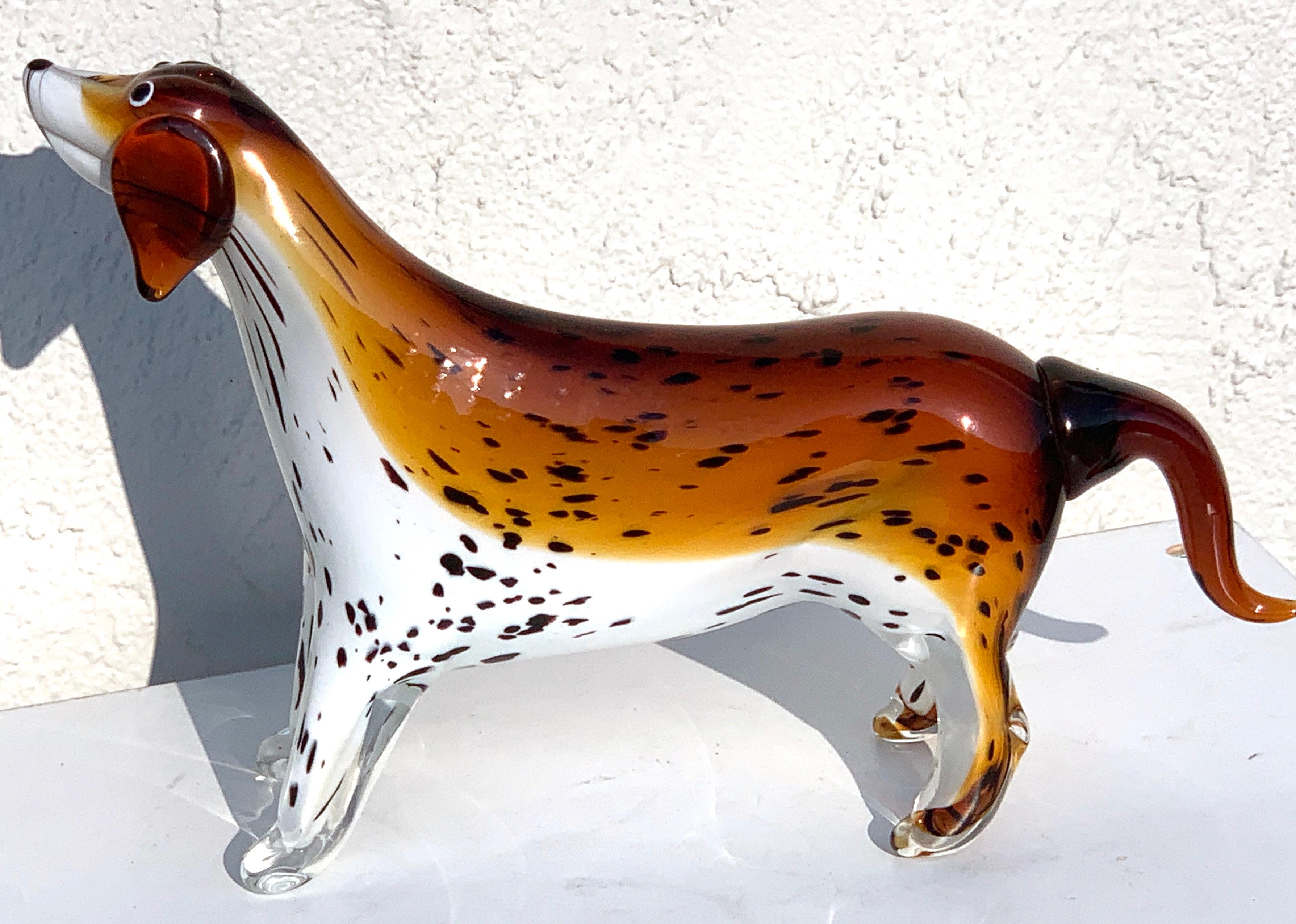 Murano Glass Figure of Spotted Dog For Sale at 1stDibs