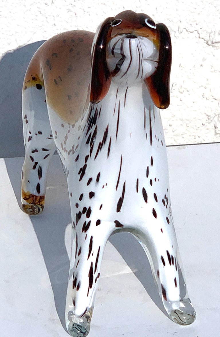 Murano Glass Figure of Spotted Dog For Sale at 1stDibs