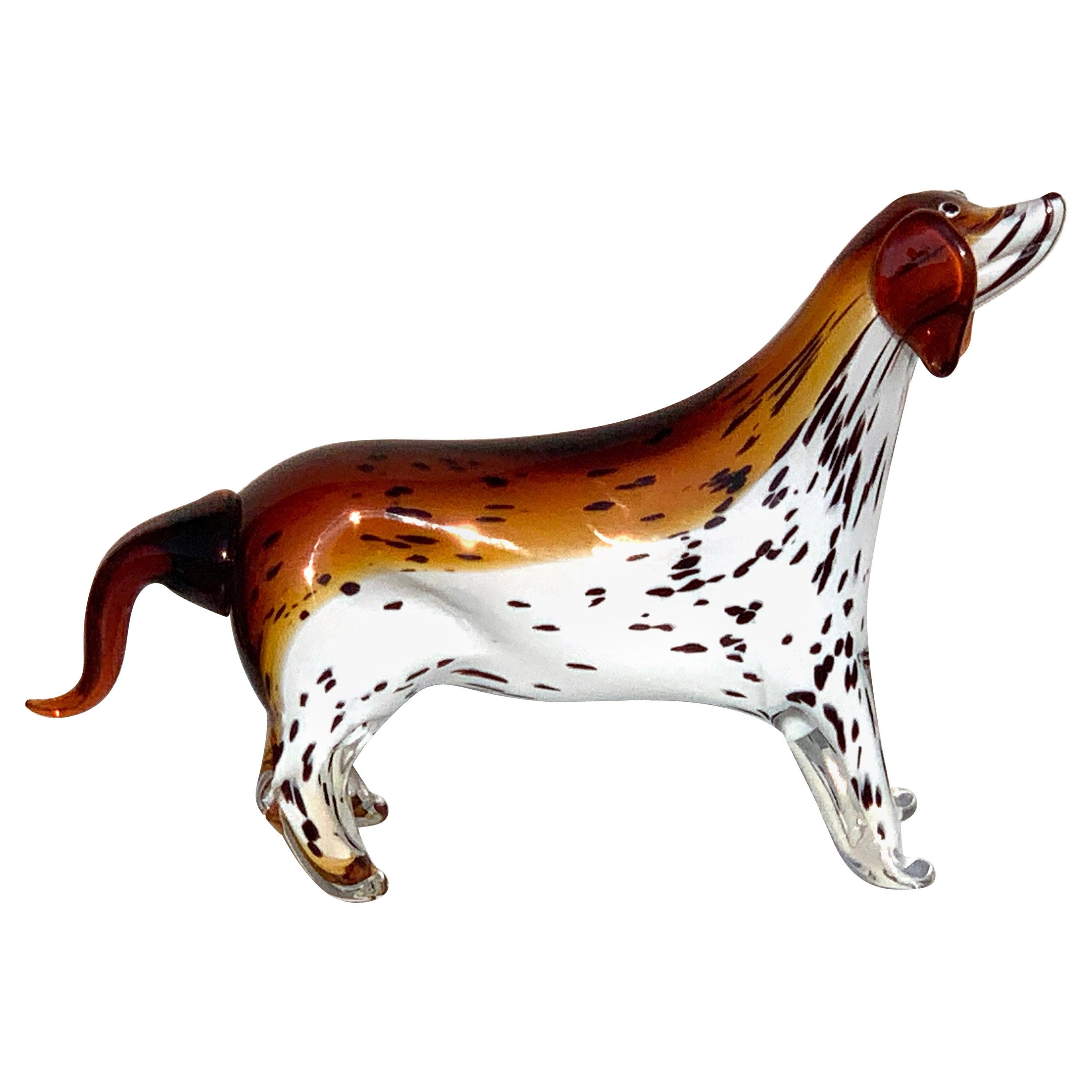 Murano Glass Figure of Spotted Dog For Sale at 1stDibs