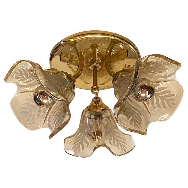 Murano Glass Fischer Leuchten Flush Mount Ceiling Light, Germany, 1970s ...