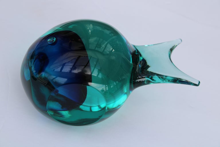 Murano Glass Fish Sculpture by Fabio Tosi for Cenedese For Sale at 1stDibs
