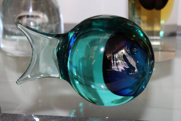 Murano Glass Fish Sculpture by Fabio Tosi for Cenedese For Sale at 1stDibs