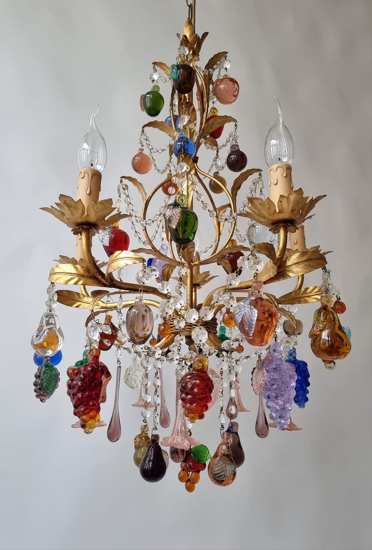Murano Glass Fruit Chandelier with Grapes For Sale at 1stDibs