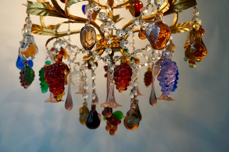 Murano Glass Fruit Chandelier with Grapes For Sale at 1stDibs