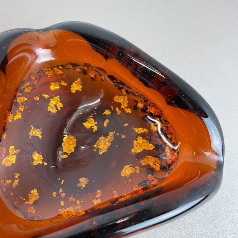 Murano Glass "Gold Dust Flakes" Bowl Element Shell Ashtray Murano ...