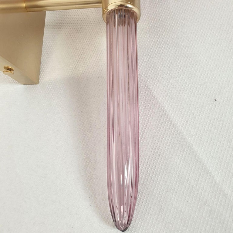 Murano Glass Lilac Sconces Venini Style, Mid-Century Modern, Pair For ...