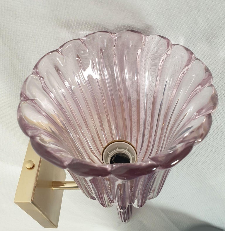 Murano Glass Lilac Sconces Venini Style, Mid-Century Modern, Pair For ...