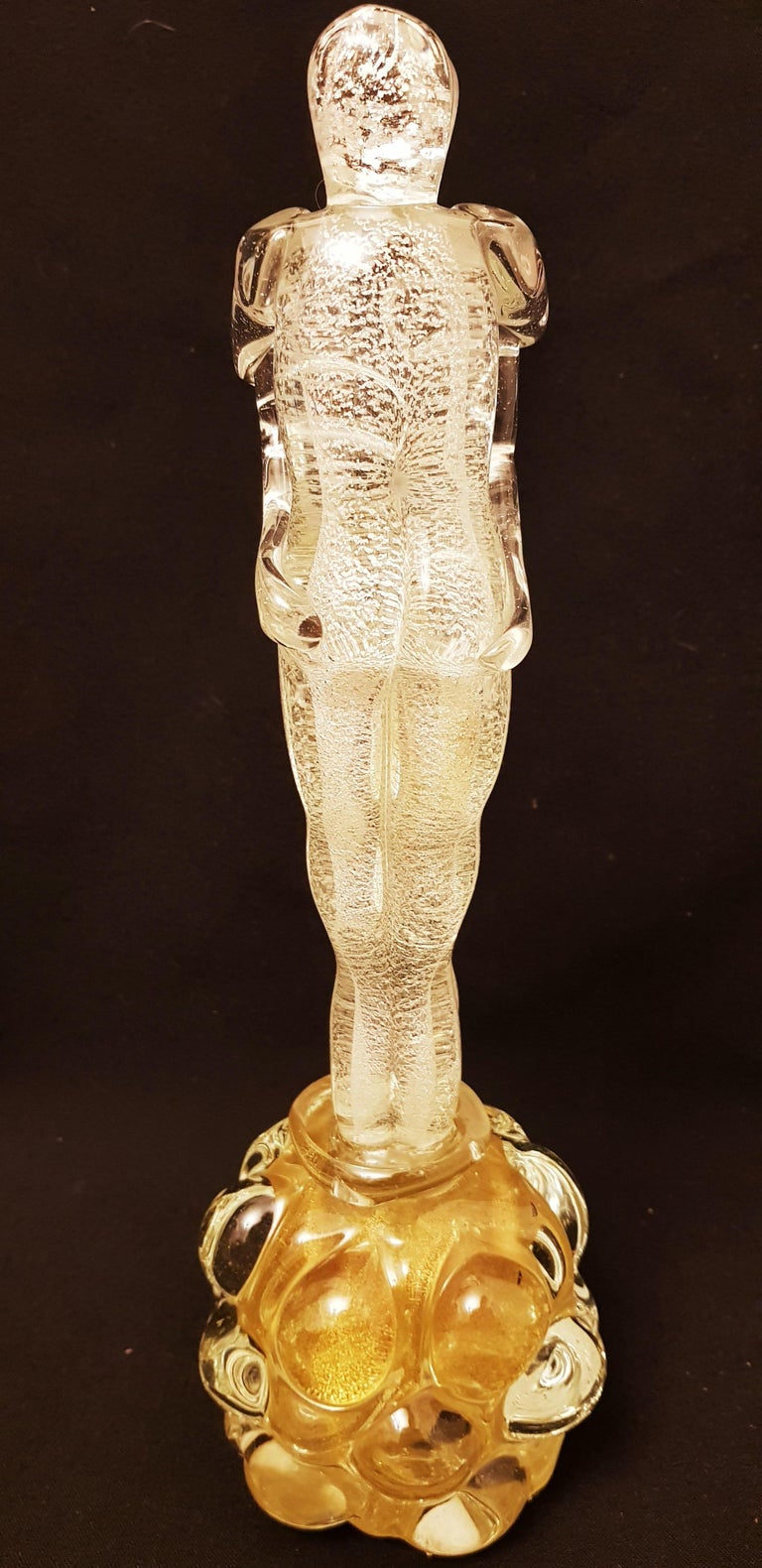 Murano Glass Lovers Abstract Sculpture with Gold and Silver Leaf For ...