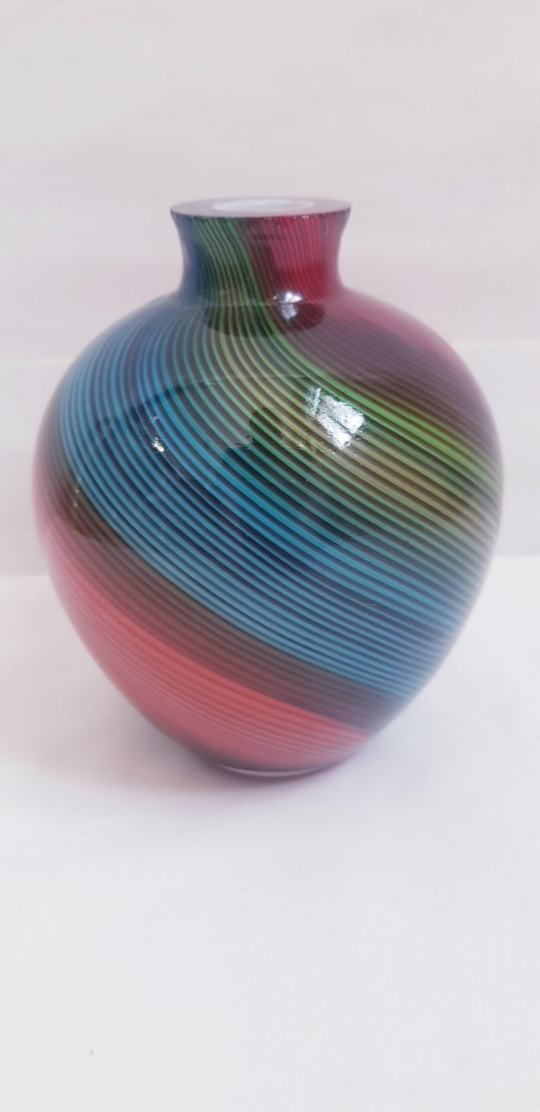 Murano Glass Mezza Filligrana Decorative Vase by Dino Martens For Sale ...