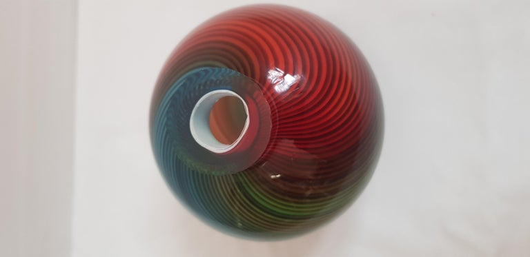 Murano Glass Mezza Filligrana Decorative Vase by Dino Martens For Sale ...