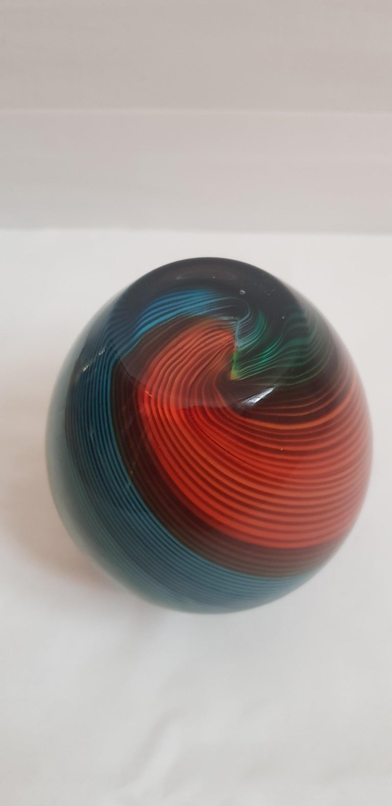 Murano Glass Mezza Filligrana Decorative Vase by Dino Martens For Sale ...