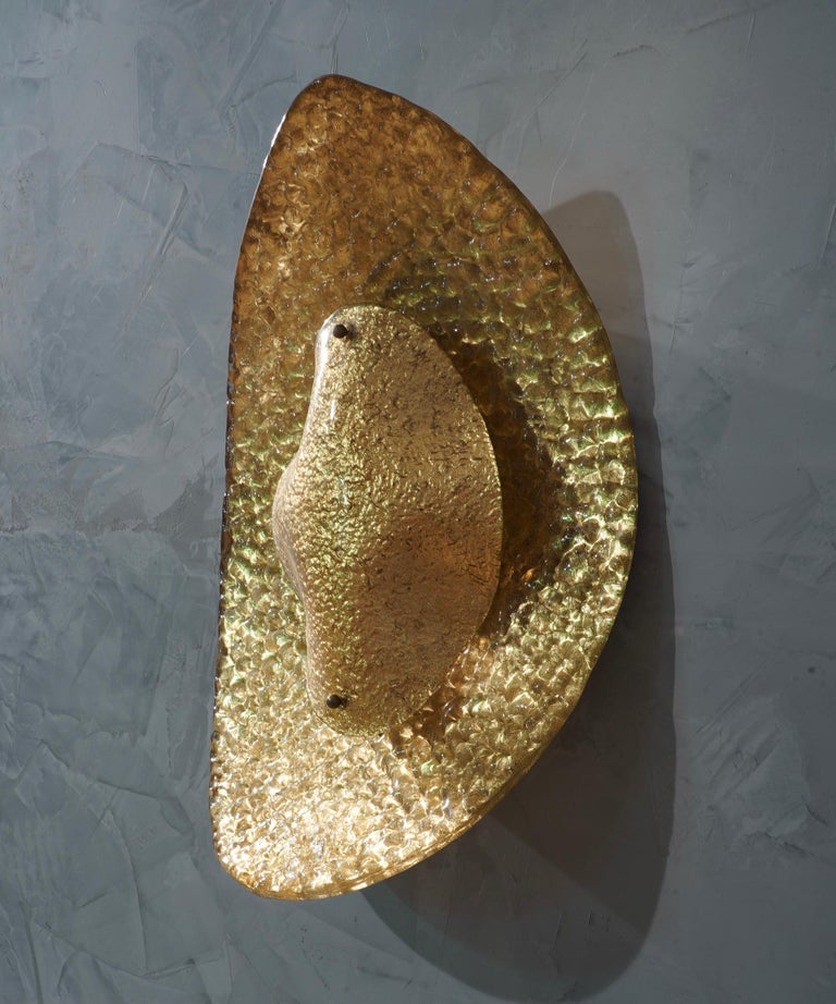 Murano Glass Midcentury Round Gold Color Wall Light, 1980 For Sale at ...