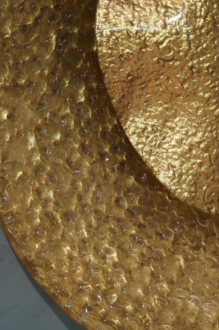 Murano Glass Midcentury Round Gold Color Wall Light, 1980 For Sale at ...