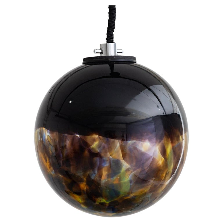 Murano Glass Multi-Color Globe Pendant Description at 1stDibs