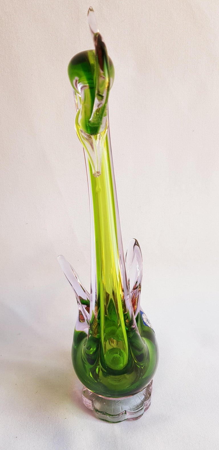 Murano Glass Neodymium Alexandrite Sommerso Swan For Sale at 1stDibs