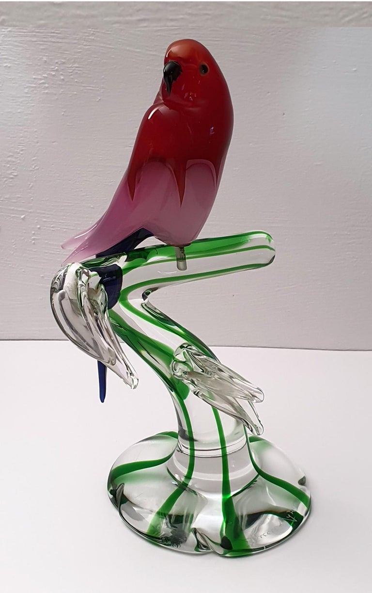Murano Glass Parrot Sculpture by Arnaldo Zanella at 1stDibs | arnaldo ...